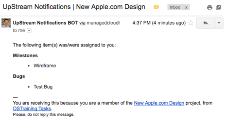Email Notifications – UpStream